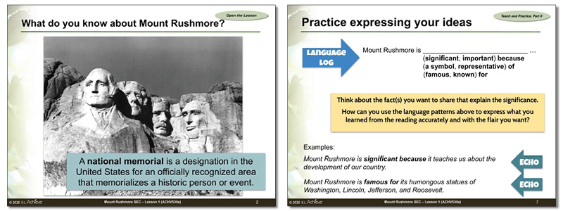 Virtual Lessons For Secondary Language Development: Mount Rushmore - E ...